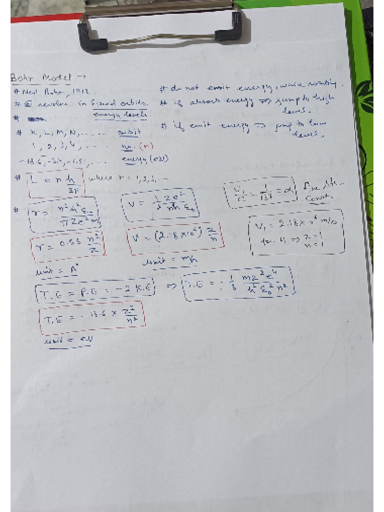 class 12 formula sheet atom | PDF