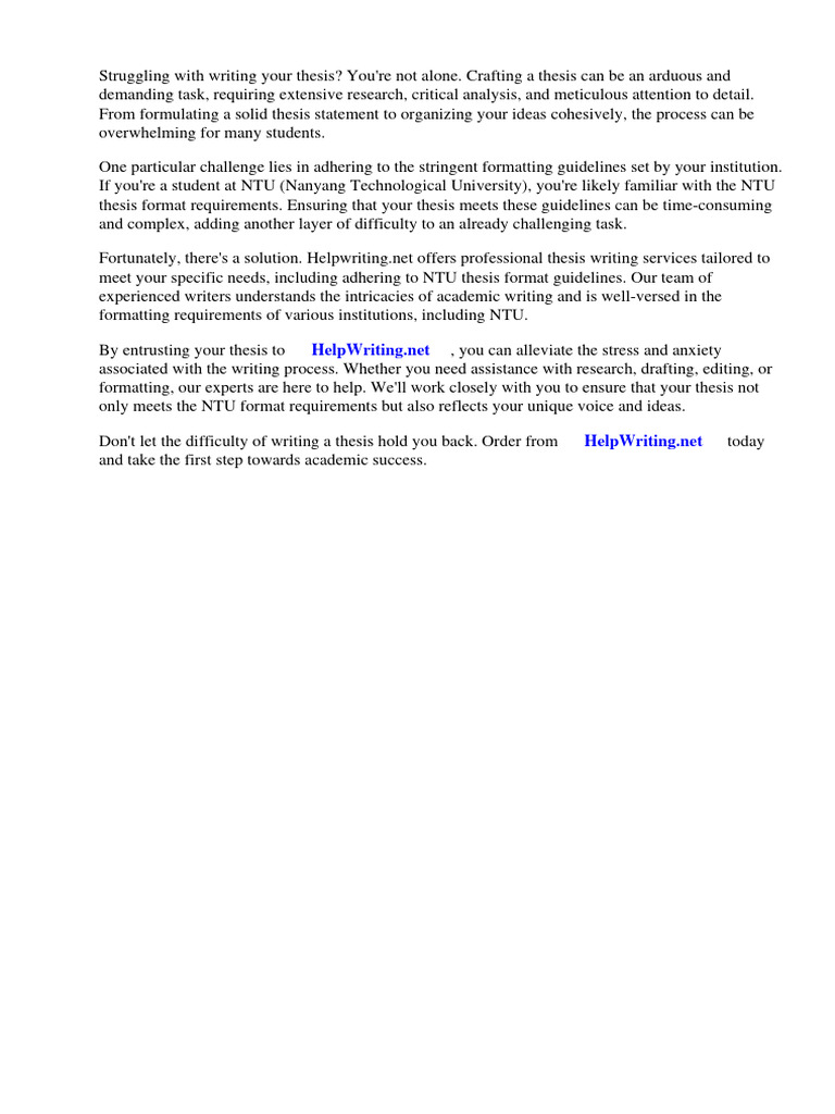 Ntu Thesis Format | PDF | Thesis