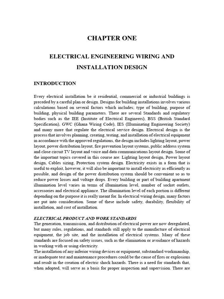 Electrical Wiring Design1 - BTech | PDF | Electrical Wiring | Insulator ...
