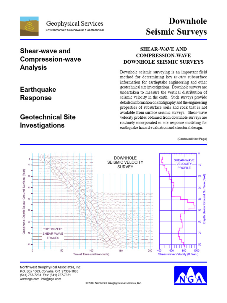 NGA_Downhole_Seismic(1) | PDF | Reflection Seismology | Geotechnical Engineering