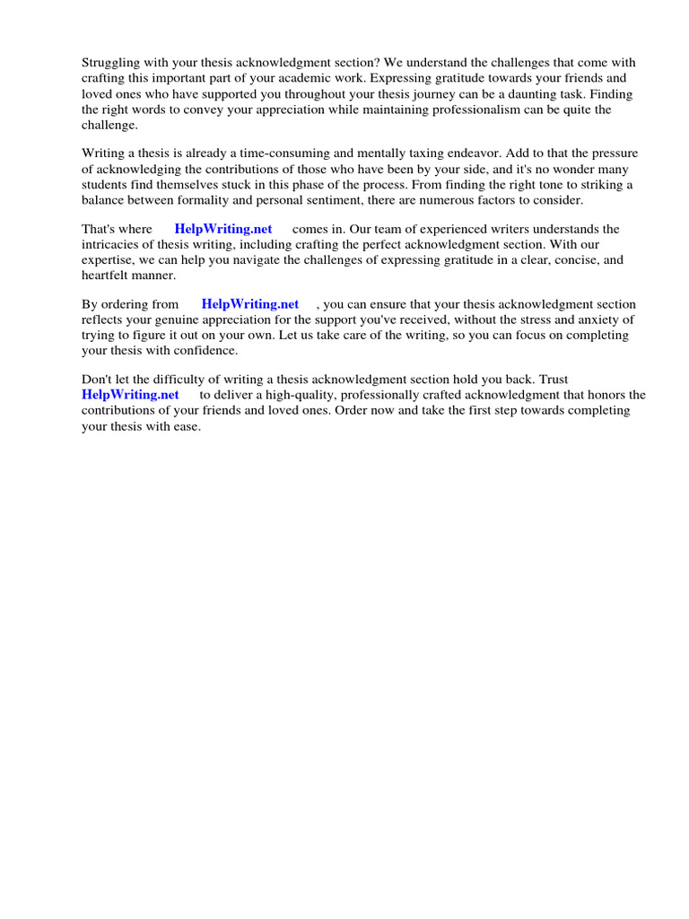 Thesis Acknowledgement Sample Friends | PDF | Thesis | Gratitude