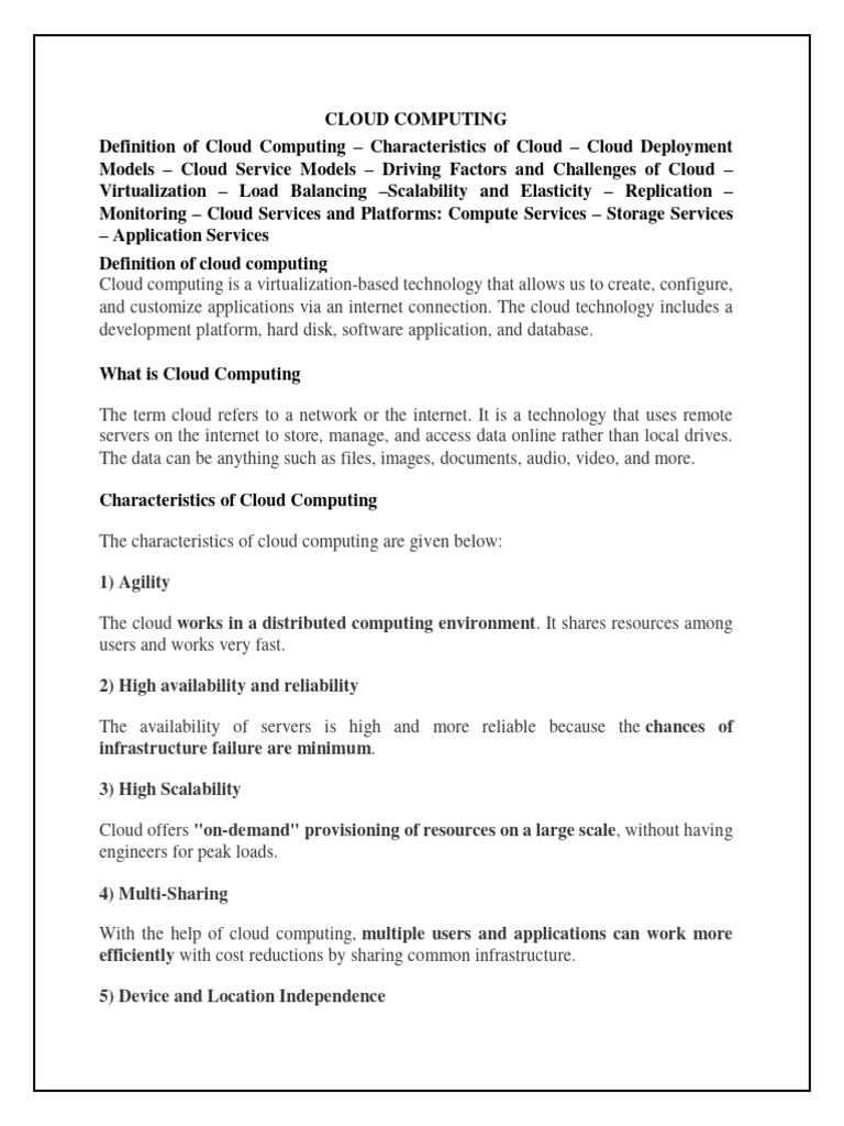 CS3551 Distributed Computing Unit5 | PDF | Cloud Computing | Virtualization