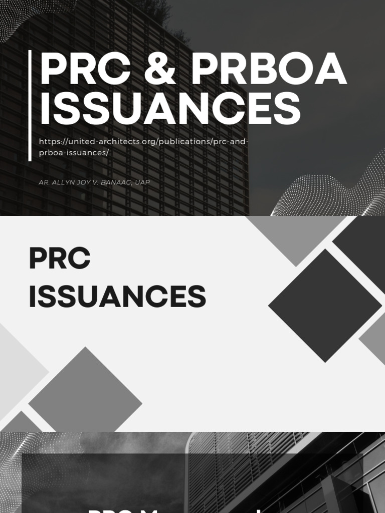 PRC & Prboa Issuances | PDF | Licensure | Architect