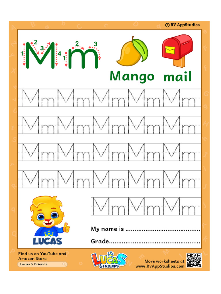 256 Free Printable Worksheets For Kids Alphabet Letter MM Tracing | PDF