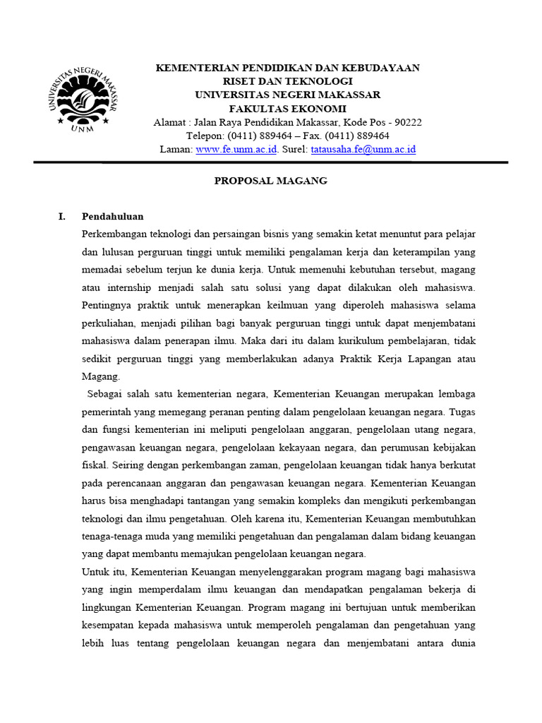 Proposal Magang Kemenkeu Rangga | PDF Proposal Magang Kemenkeu Rangga | PDF