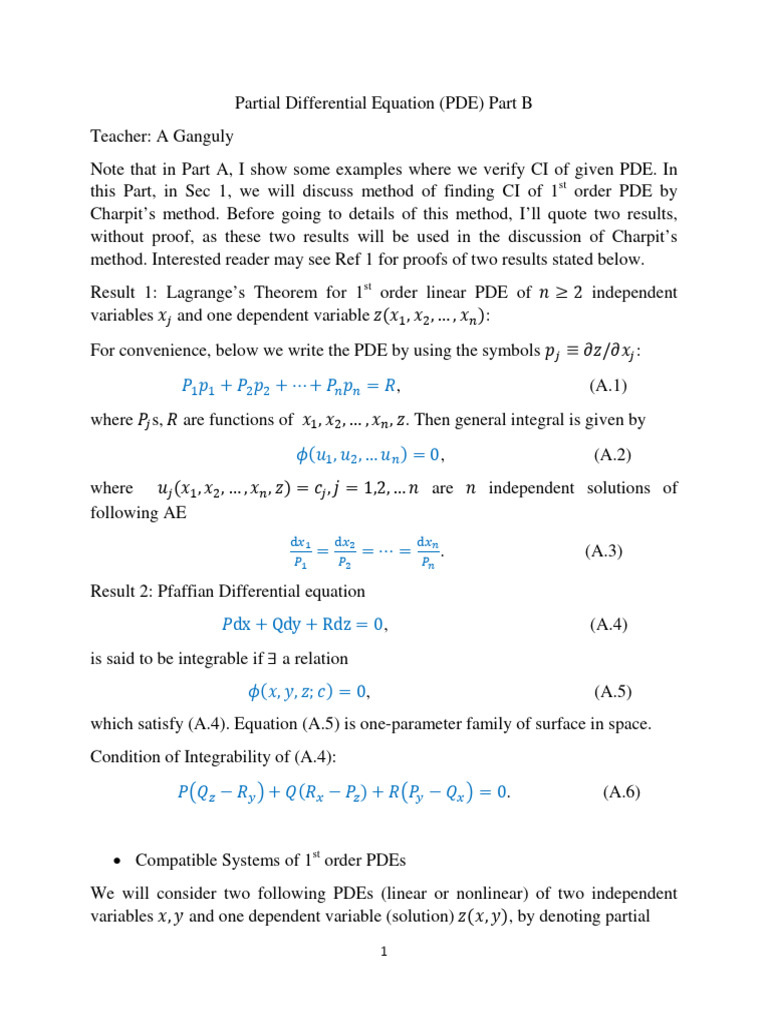 Partial Differential Equation Part B | PDF | Partial Differential Equation | Differential Equations
