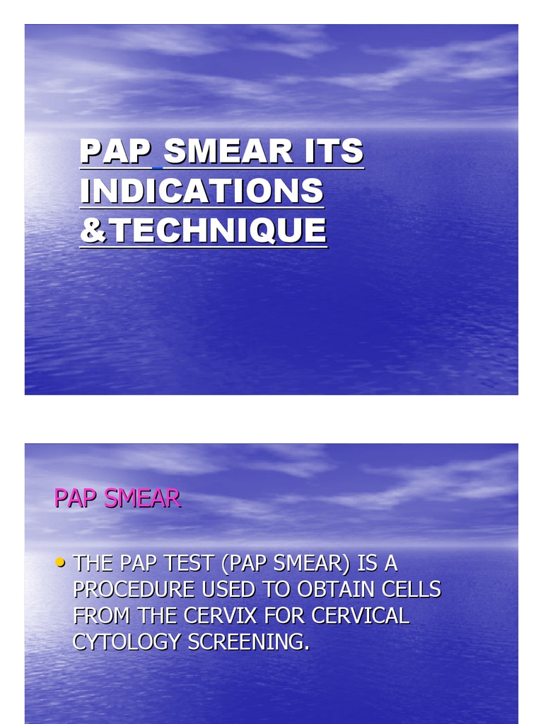 Pap Smear - Indications &technique | PDF