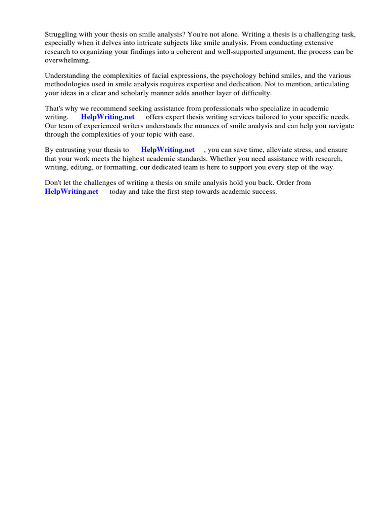 Thesis On Smile Analysis | PDF