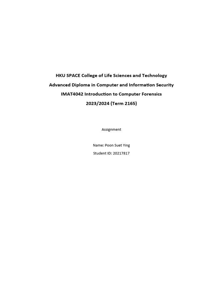 20217817 Introduction to Computer Forensics | PDF