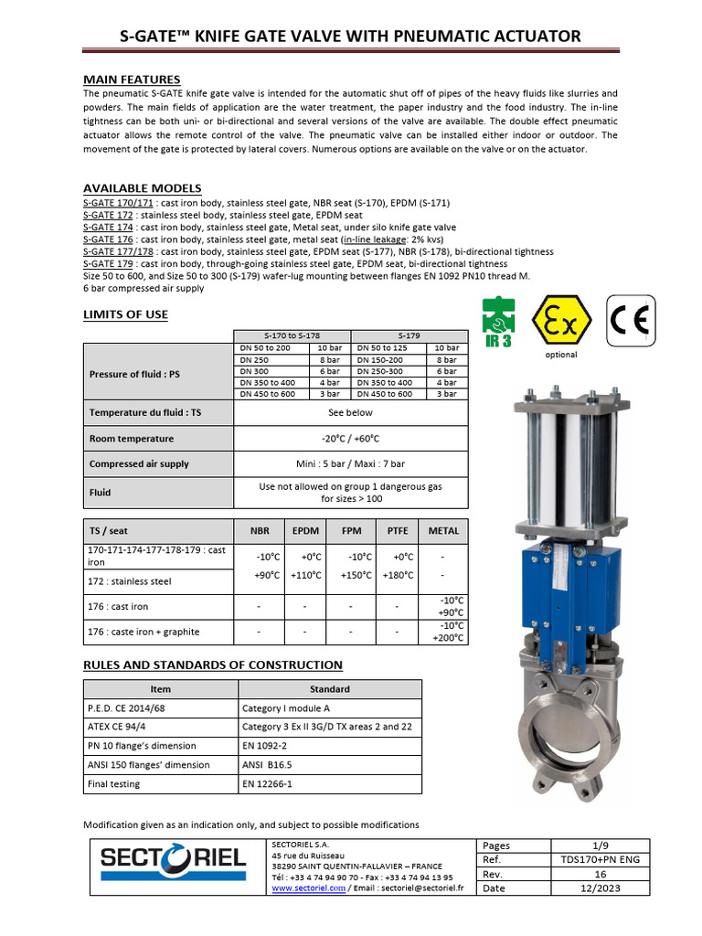 ENG - BD - TDS170-PN-S-GATE-PN Gate Actuators | PDF | Valve ...