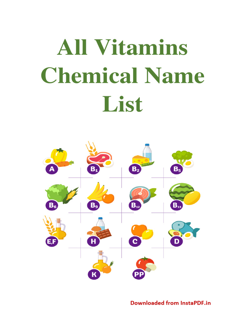 Complete List of Vitamins and Names | PDF | Vitamin | Vegetables