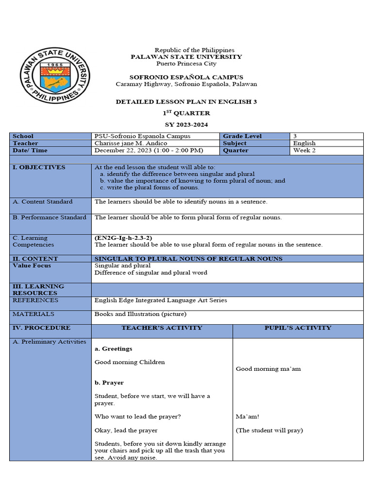 Melcs DLP in English | PDF | Plural | Grammatical Number