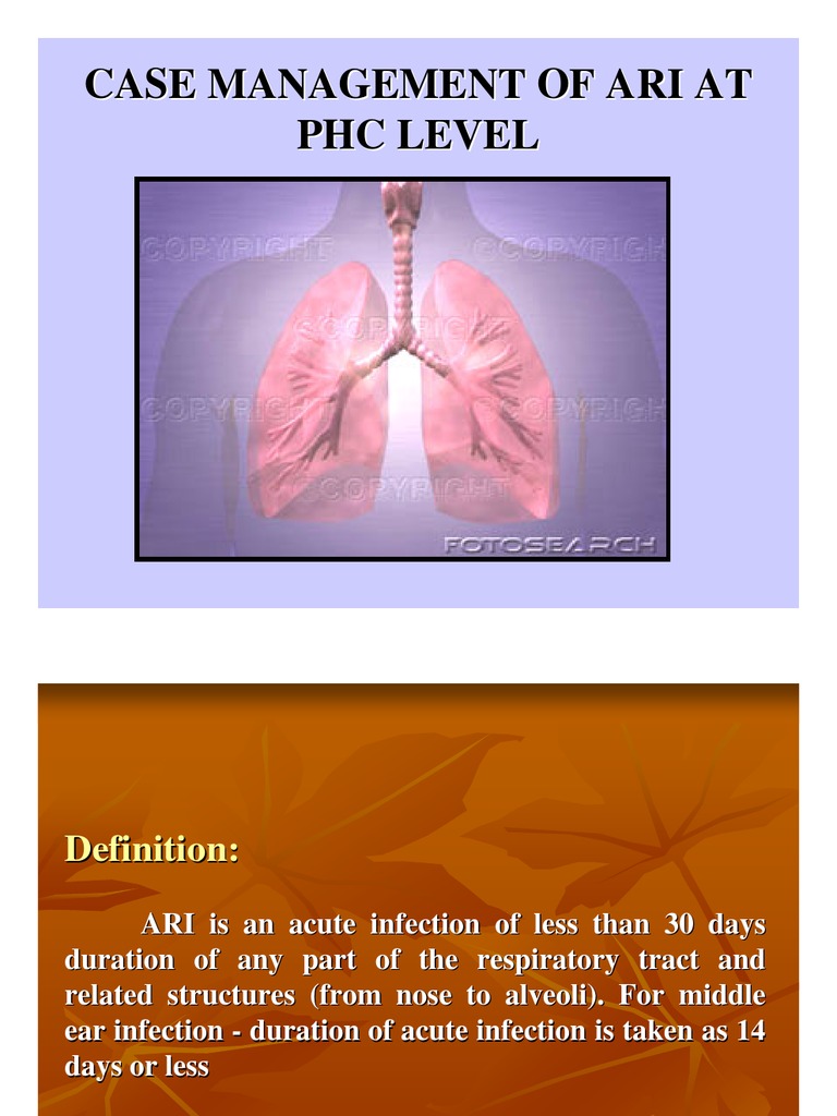 Case Management of Ari at Phc Level | Pneumonia | Medicine