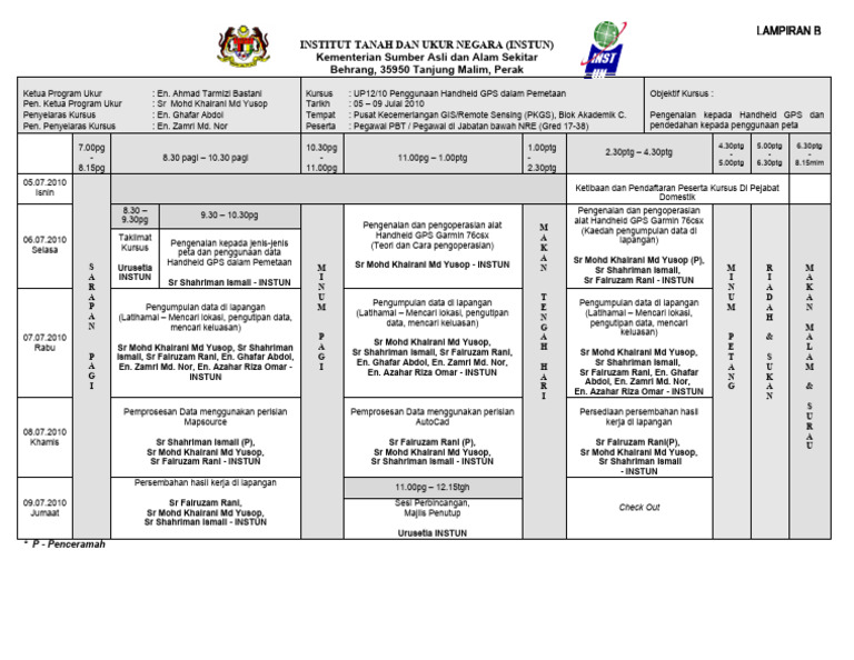 Jadual Kursus - eSPEK | PDF