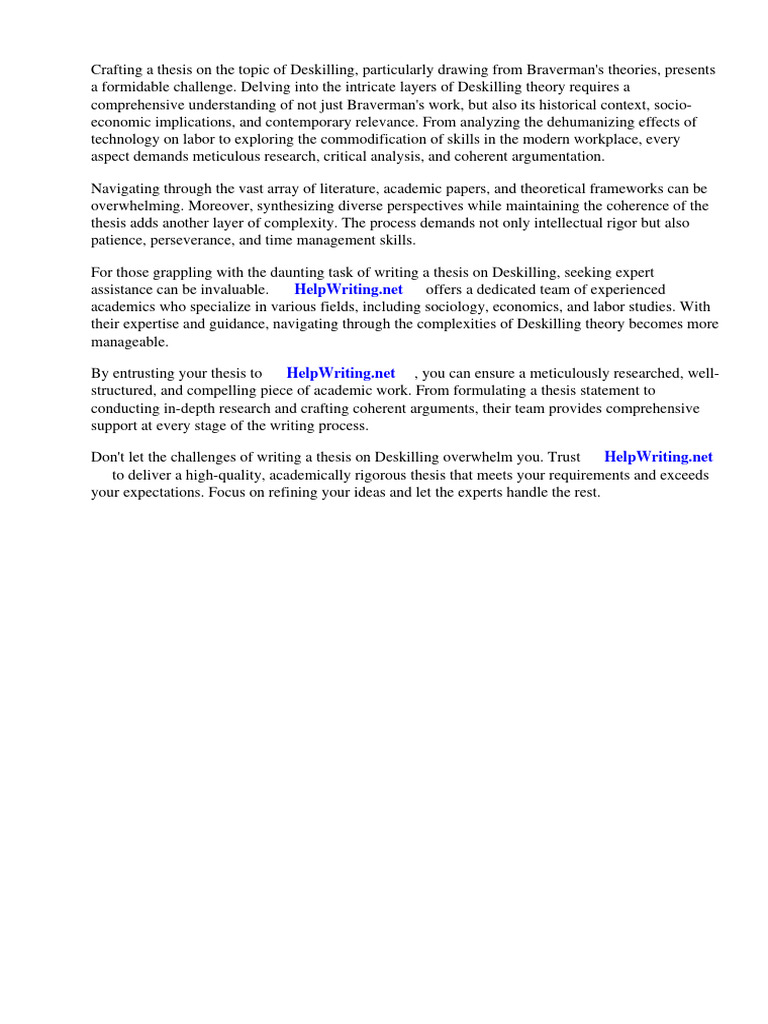 Deskilling Thesis Braverman | PDF | Labour Economics | Capitalism