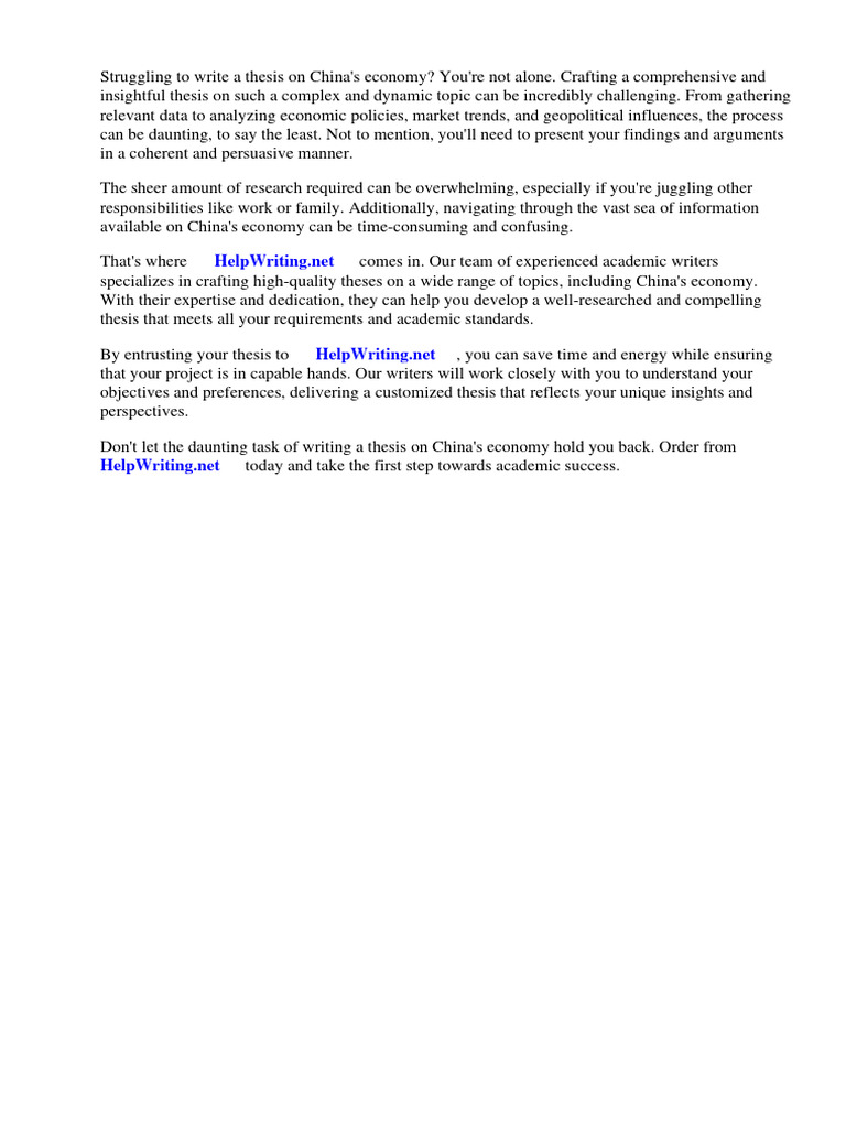Thesis On Chinas Economy | PDF | China | World Politics