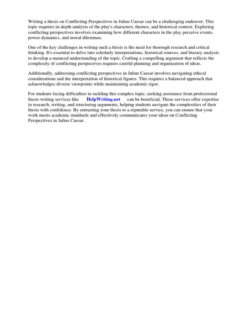 Conflicting Perspectives Thesis Julius Caesar | PDF | Julius Caesar ...