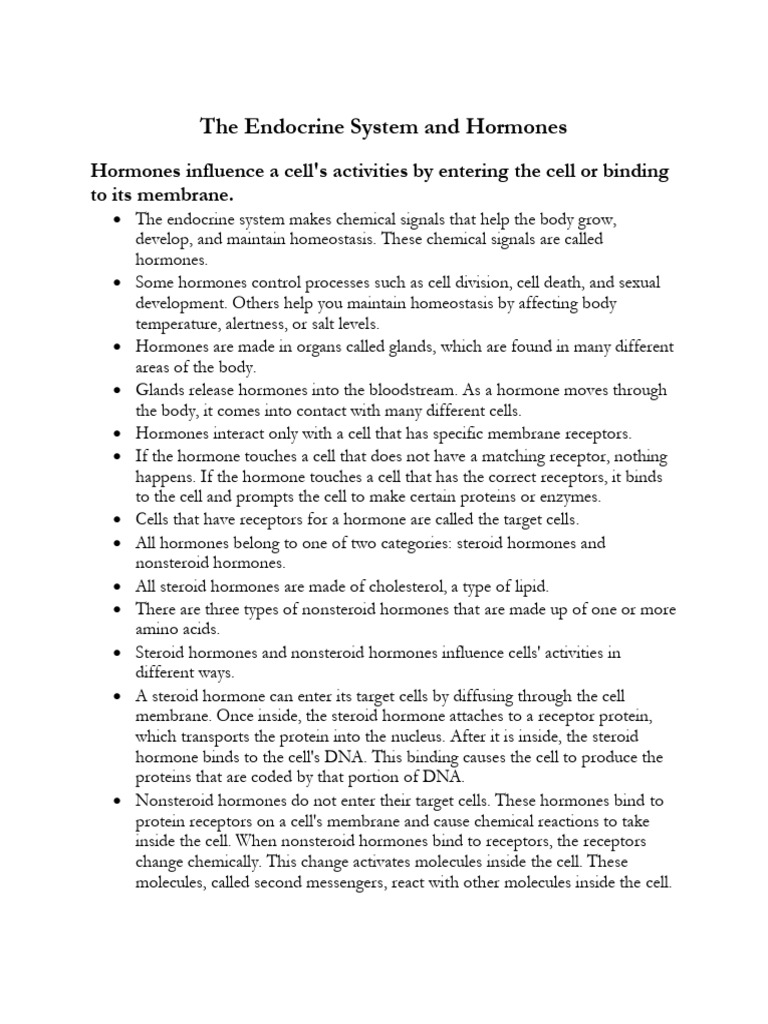 The Endocrine System and Hormones | PDF | Hormone | Endocrine System