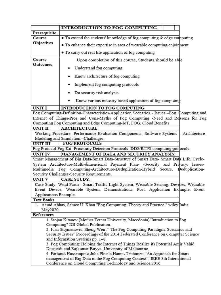 Introduction To Fog Computing | PDF | Computing | Wearable Technology