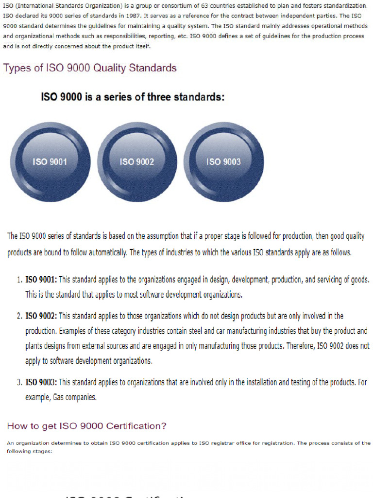 ISO 9000 Quality Standards | PDF