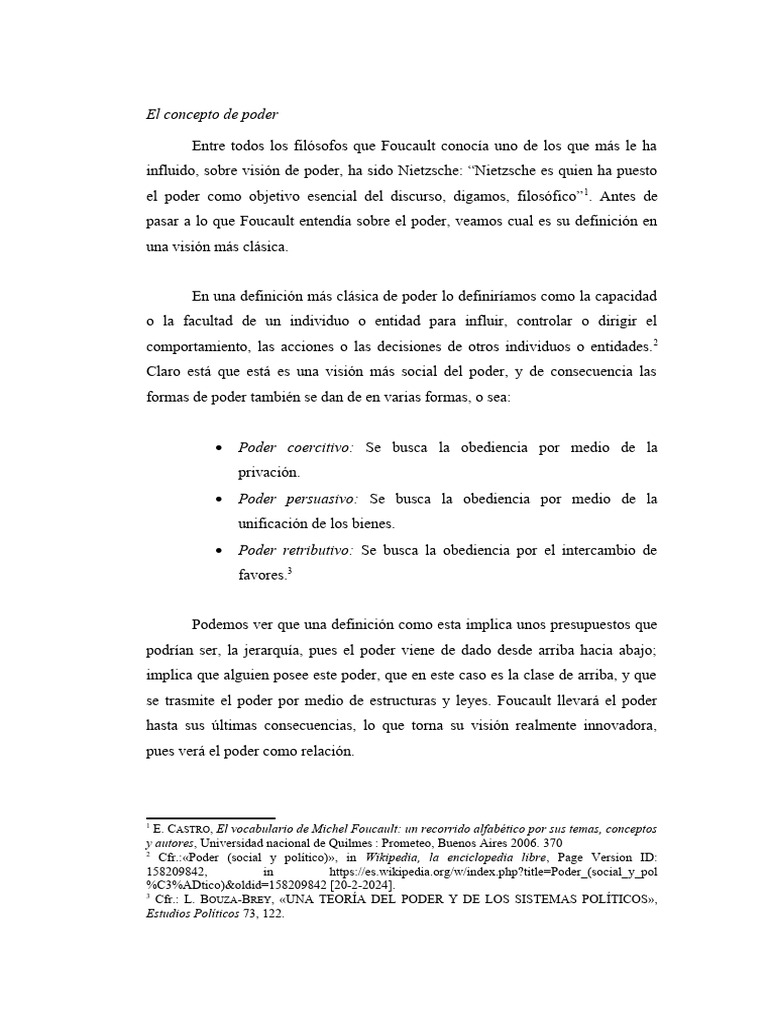 Poder según Foucault: Definición y Represión | PDF | Michel Foucault ...