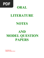 Types and Examples of Oral Literature | PDF | Oral Tradition | Fable