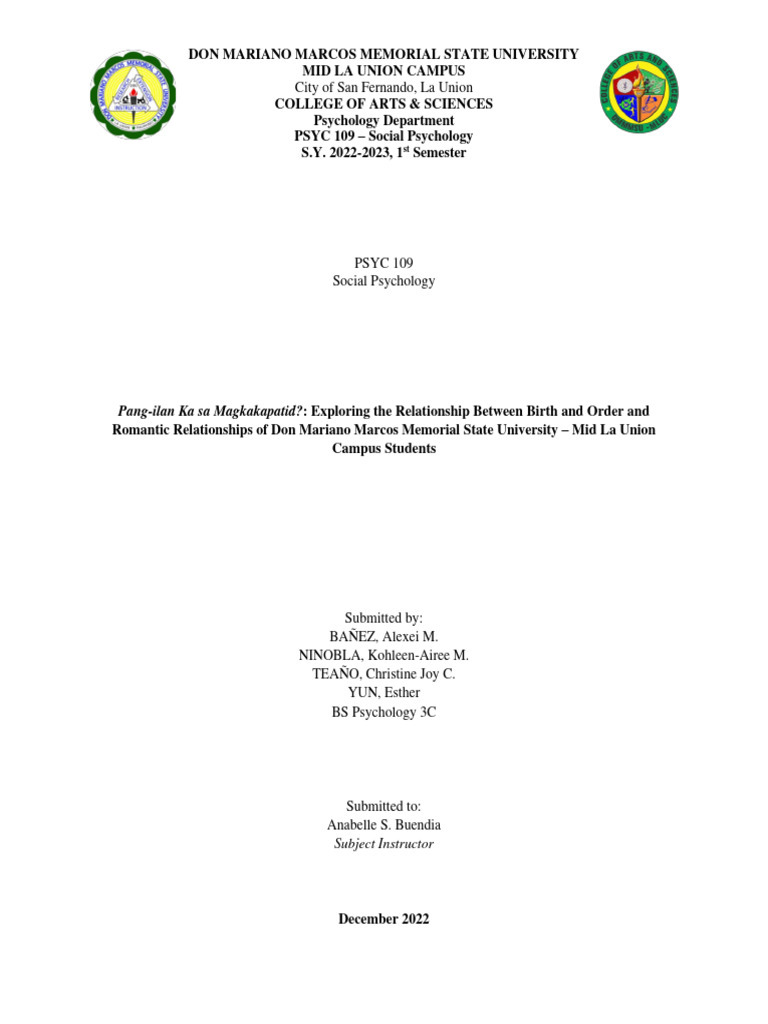 SOCPSY-FINAL-PAPER | PDF | Intimate Relationships | Psychology