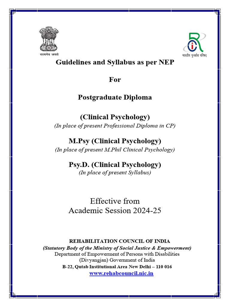 Guidelines For The Revised MPhil CP Program | PDF