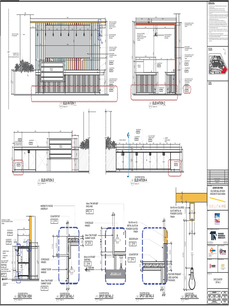Adp-Ksa-Sol-Dwg-El-Td-Det-419 Cafe Counter Detail 2 - Rev.01 | PDF ...