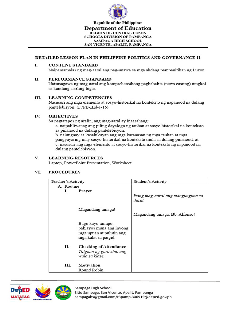 Co3 Detailed Lesson Plan in Filipino 7 | PDF