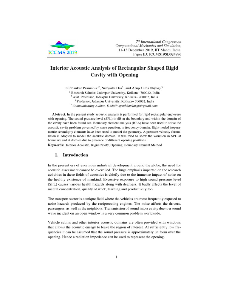 Acoustic Analysis for Engineers | PDF | Acoustics | Boundary Element Method