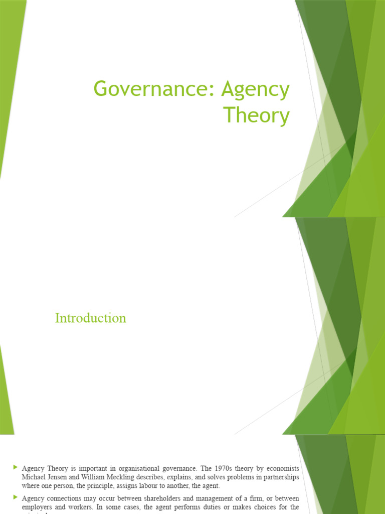 Understanding Agency Theory in Governance | PDF | Business Economics ...