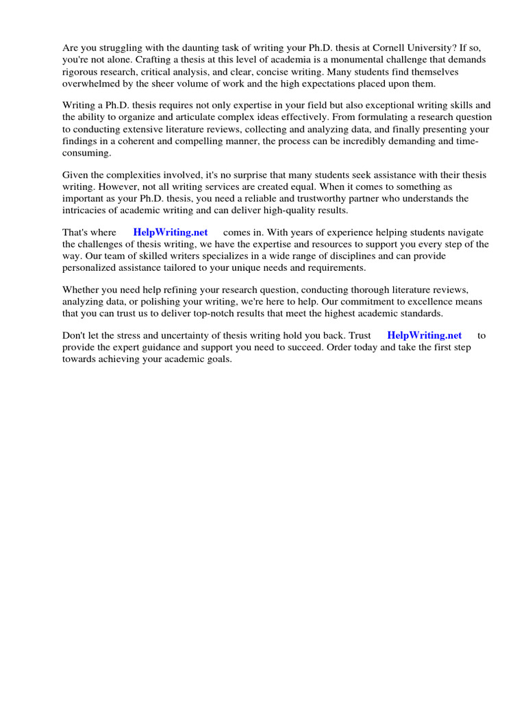 PHD Thesis Cornell University | Download Free PDF | Thesis | Oscillation