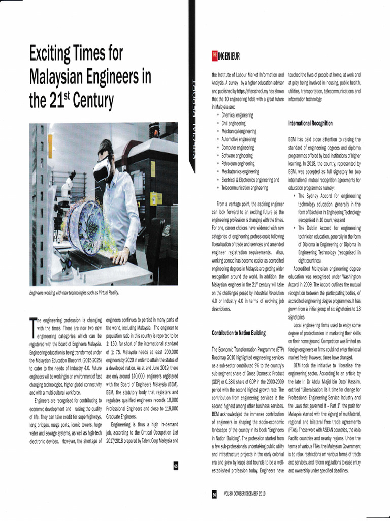 Exciting Times For Malaysian Engineers in The 21st Century | PDF ...
