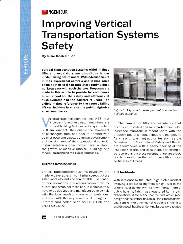 Improving Vertical Transportation System Safety | PDF