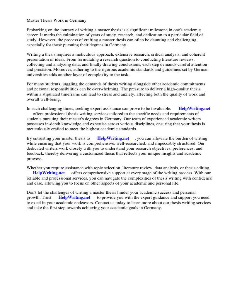 Thesis Help for German Students | PDF | Computers