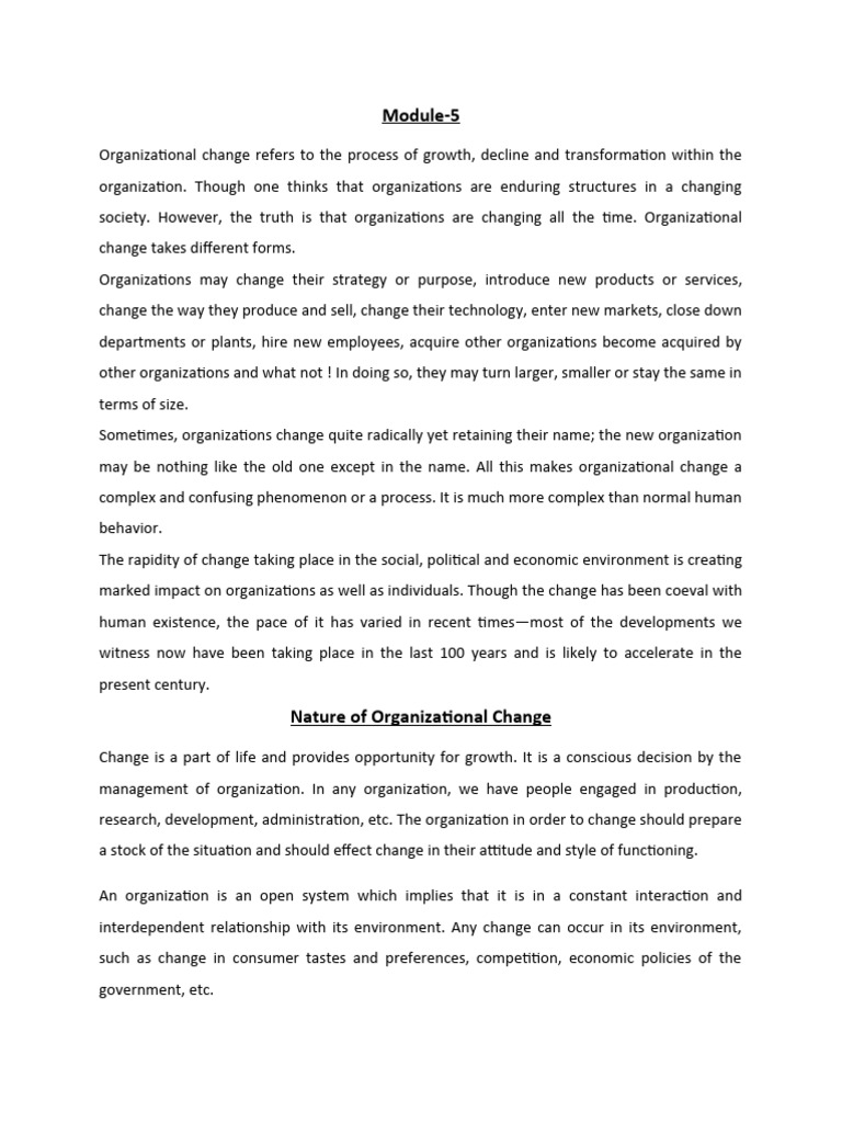 OB - Module-5 | PDF | Change Management | Organizational Culture