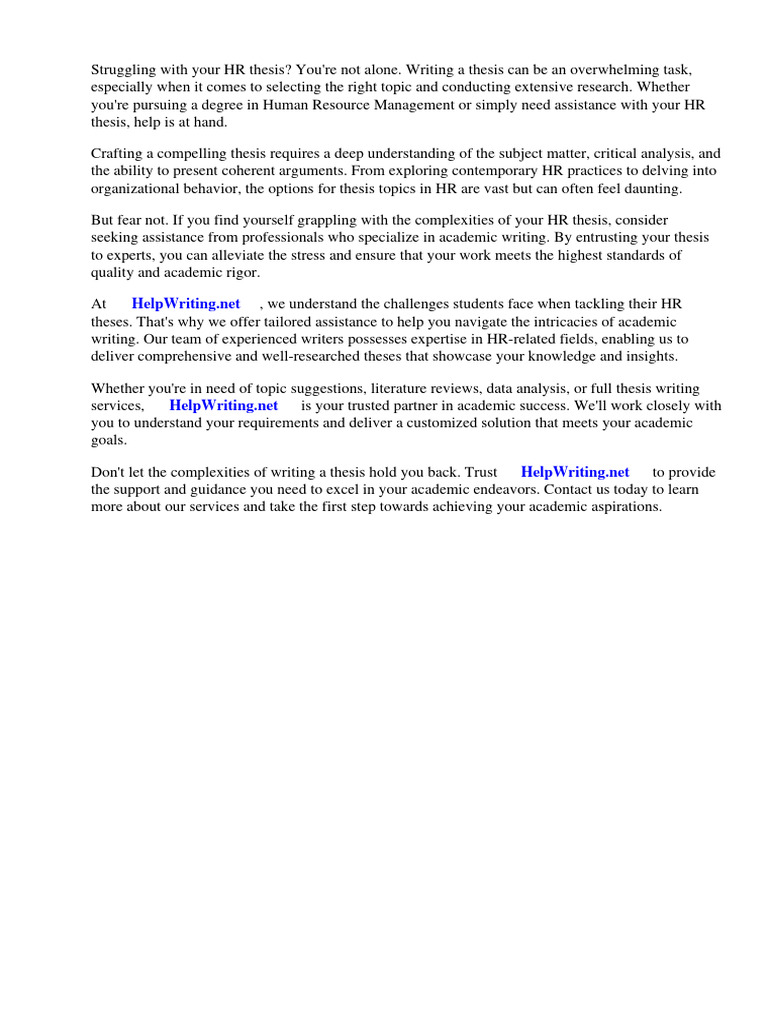 HR Thesis Ideas | PDF | Human Resource Management | Thesis