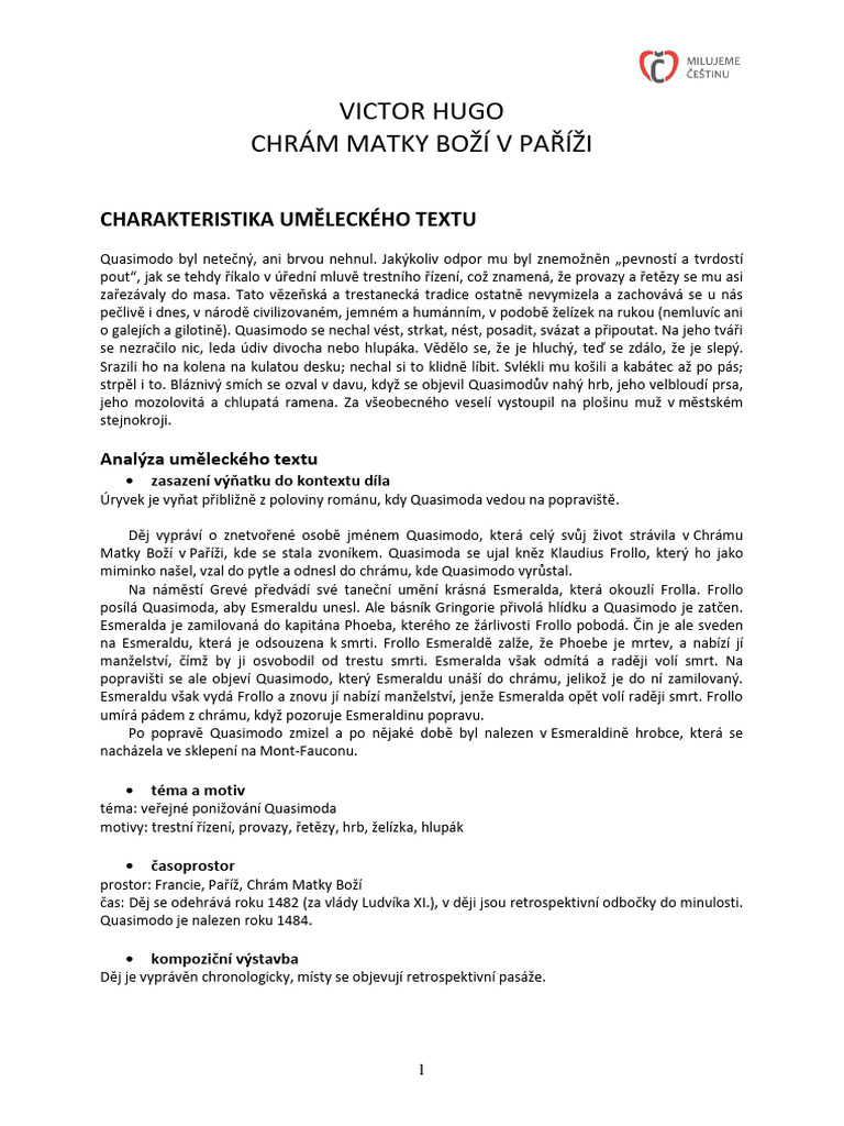 Victor Hugo Chram Matky Bozi V Parizi | PDF