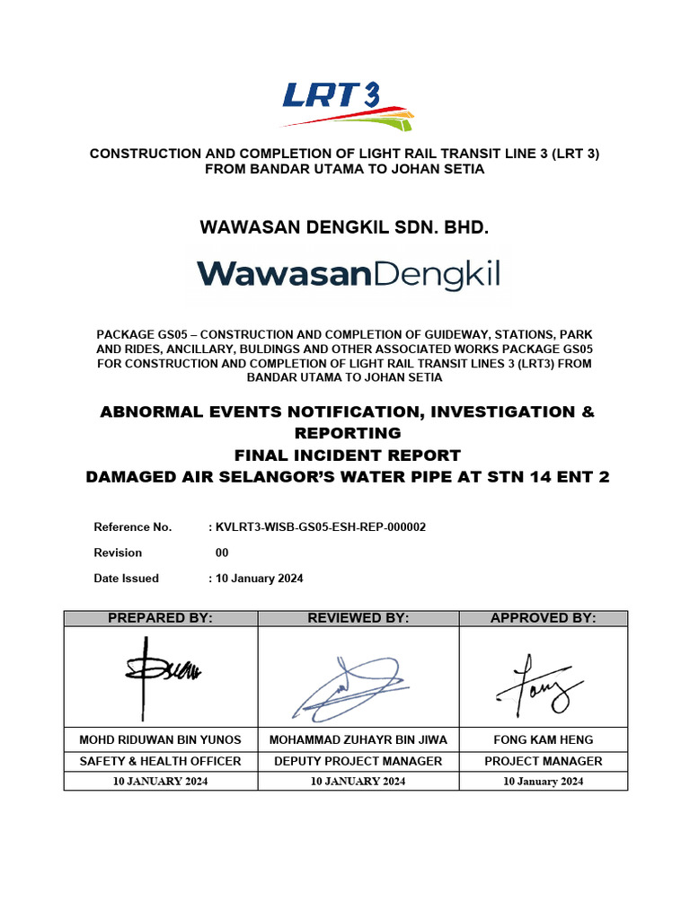 GS05 Abnormal Events Notification, Investigation & Reporting Final Incident Report - Damaged Air ...