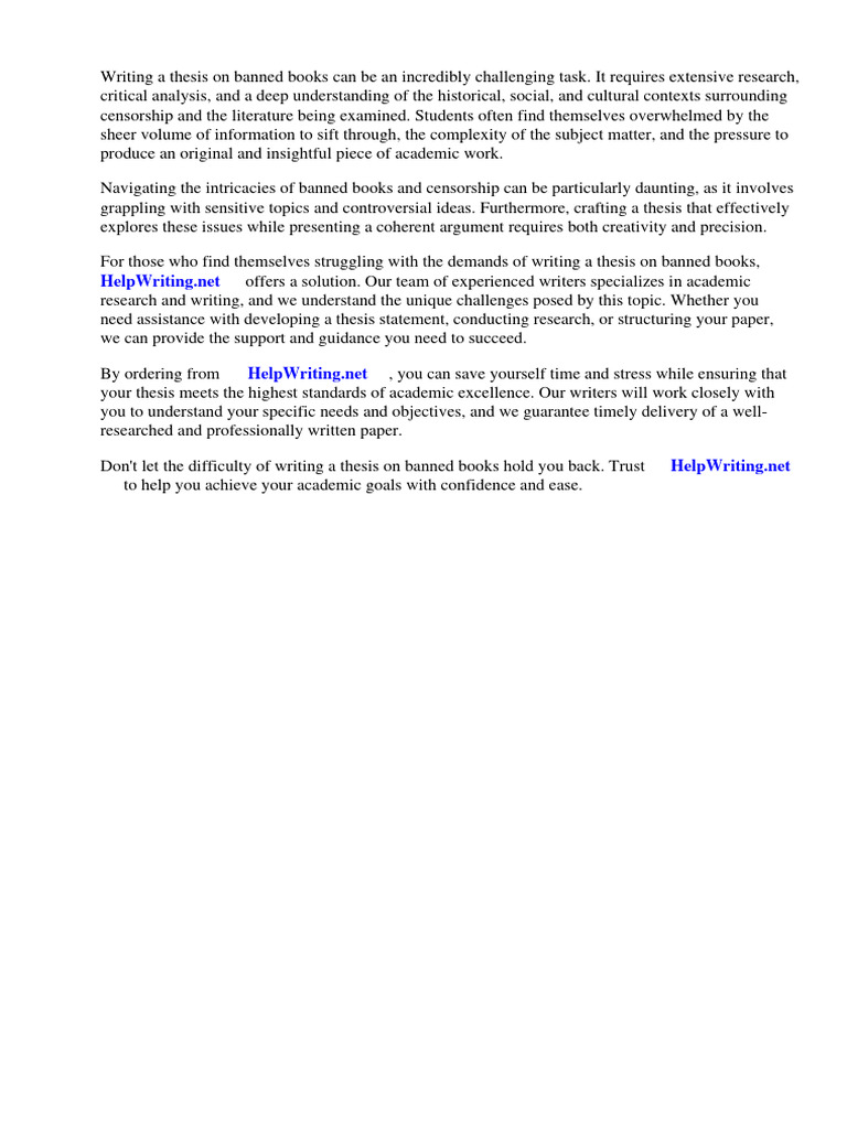 Banned Books Thesis | PDF