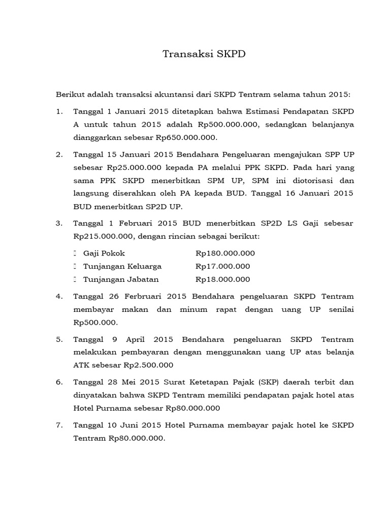 Transaksi SKPD | PDF | Teknologi & Rekayasa