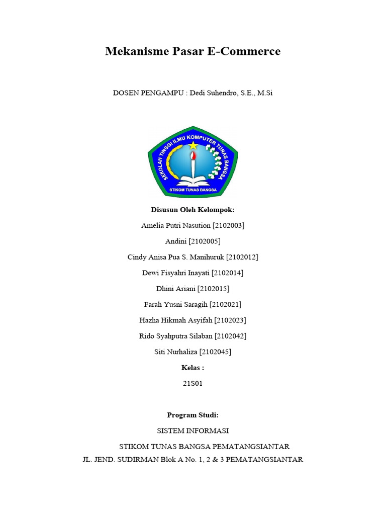 Makalah Mekanisme Pasar E-Commerce | PDF | Bisnis | Komputer