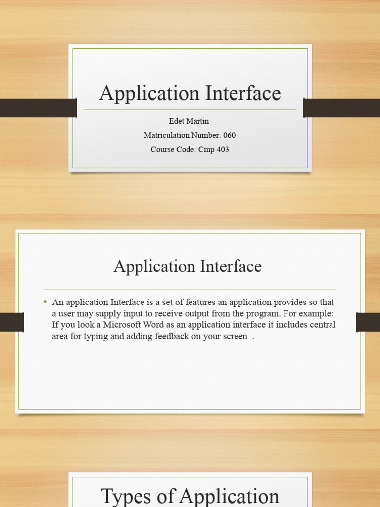 Application Interface | PDF