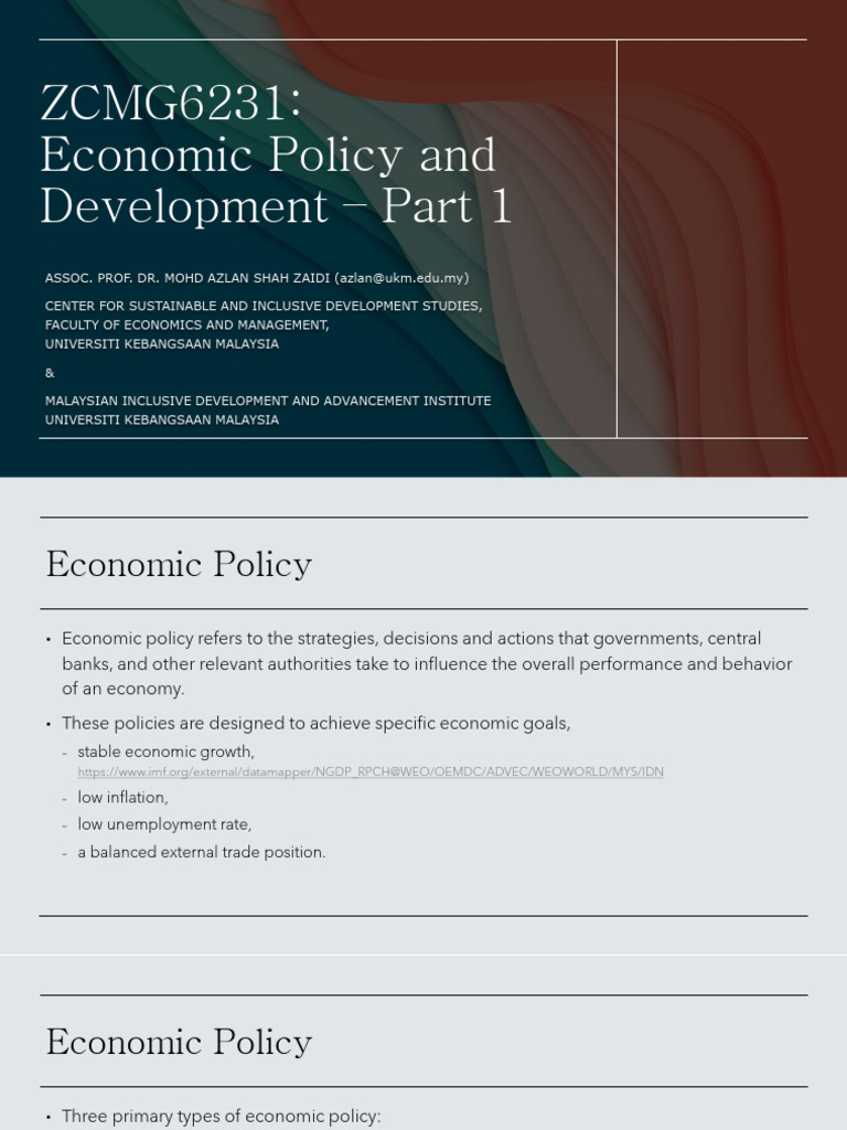 Economic Policy and Development Overview | PDF | Monetary Policy ...