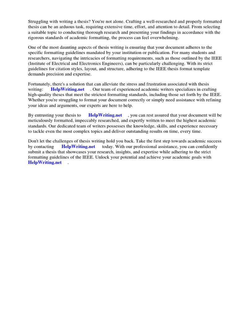 Ieee Thesis Format Template | PDF