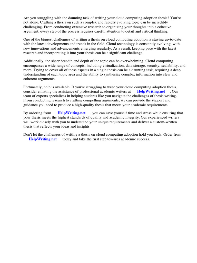 Cloud Computing Adoption Thesis Pdf Cloud Computing Libraries 6442