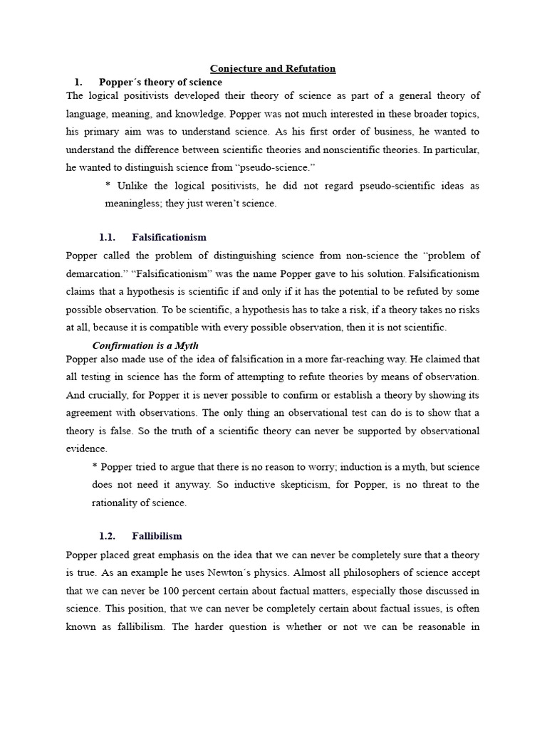 Popper Conjecture And Refutation Pdf Falsifiability Karl Popper