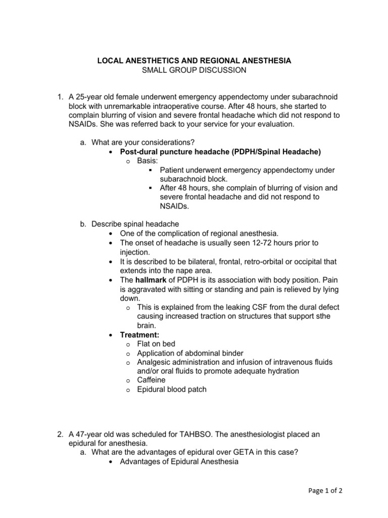 (Anes) Regional Anes | PDF | Anesthesia | Medical Specialties