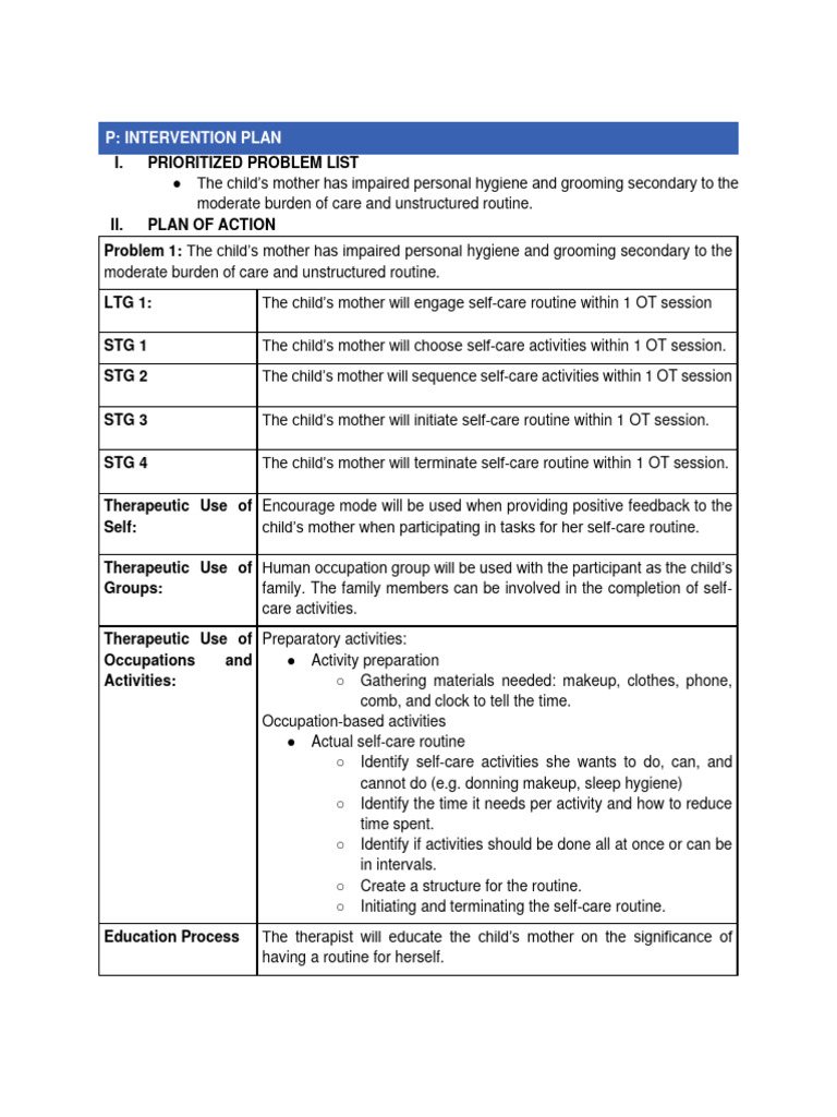 Intervention Plan Sample | PDF